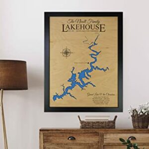 Personalized House Decor Wood Lake Map of Any Lake - Customized Handmade Gifts for Lake House Wall Decor