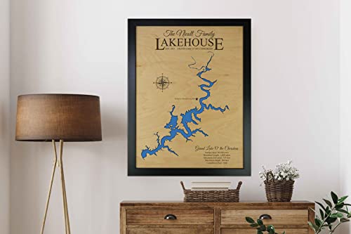 Personalized House Decor Wood Lake Map of Any Lake - Customized Handmade Gifts for Lake House Wall Decor