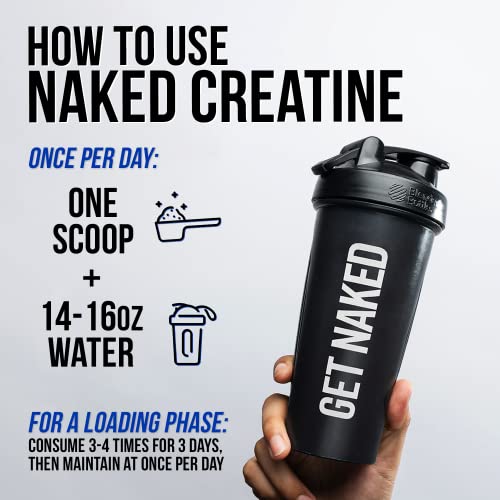 Pure Creatine Monohydrate – 100 Servings - 500 Grams, 1.1lb Bulk, Vegan, Non-GMO, Gluten Free, Soy Free. Aid Strength Gains, No Artificial Ingredients - Naked CREATINE