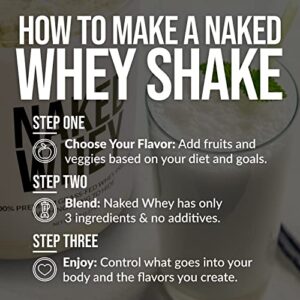 NAKED nutrition Whey Protein Supplement Powder, Chocolate, GMO Free, Soy Free, Gluten Free Aid Muscle Growth and Recovery 60 Servings, 5 Ib