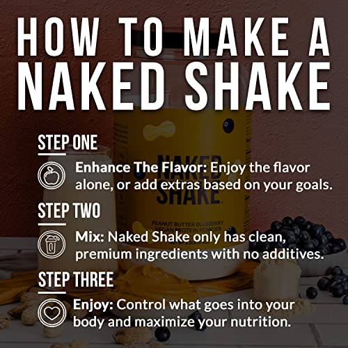 Naked Shake – Peanut Butter Blueberry Protein Powder, Plant Based Protein from US & Canadian Farms with MCT Oil, Gluten-Free, Soy-Free, No GMOs or Artificial Sweeteners – 2.2 Pounds