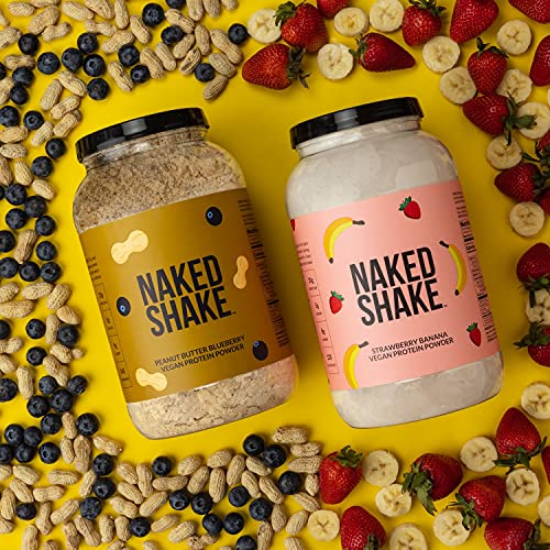 Naked Shake – Peanut Butter Blueberry Protein Powder, Plant Based Protein from US & Canadian Farms with MCT Oil, Gluten-Free, Soy-Free, No GMOs or Artificial Sweeteners – 2.2 Pounds