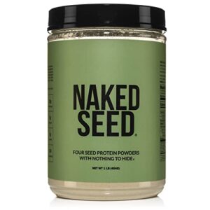 naked seed – 4 seed protein powder, only 4 ingredients – chia, watermelon, sunflower and pumpkin seed protein – gluten-free, soy free, vegan, no gmos, no artificial sweeteners – 15 servings