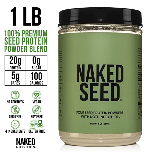 Naked Seed – 4 Seed Protein Powder, Only 4 Ingredients - Chia, Watermelon, Sunflower and Pumpkin Seed Protein – Gluten-Free, Soy Free, Vegan, No GMOs, No Artificial Sweeteners – 15 Servings