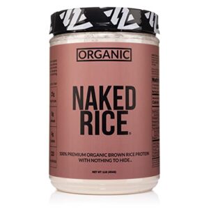 naked rice 1lb – organic brown rice protein powder – vegan protein powder, gmo free, gluten free & soy free. plant-based protein, no artificial ingredients – 15 servings