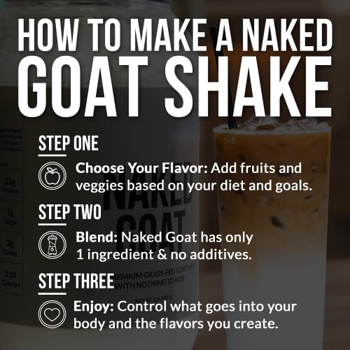 Naked Goat - 100% Pasture Fed Goat Whey Protein Powder from Small-Herd Wisconsin Dairies, 2lb Bulk, GMO Free, Soy Free. Easy to Digest - All Natural - 23 Grams of Protein - 30 Servings