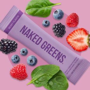 NAKED nutrition Mixed Berry Super Greens Powder Supplement Organic Greens Stickpacks