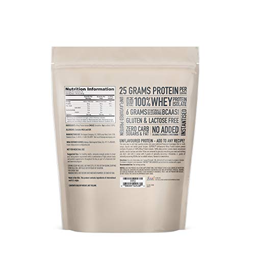 Isopure Unflavored Whey Isolate Protein Powder, with Vitamin C & Zinc for Immune Support, 25g Protein, Zero Carb & Keto Friendly, 1 Pound (Packaging May Vary)