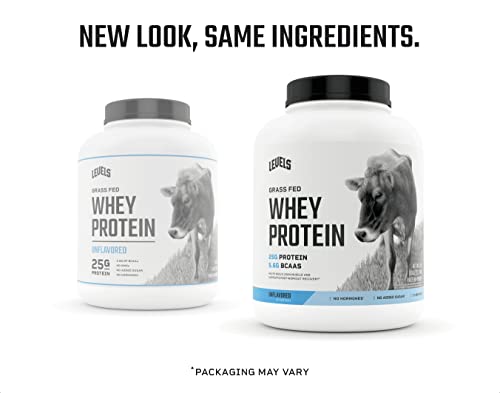 Levels Grass Fed 100% Whey Protein, No Hormones, Unflavored, 5LB