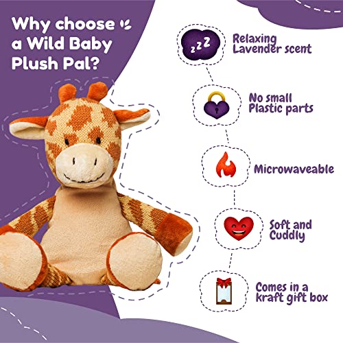 WILD BABY Giraffe Stuffed Animal - Heatable Microwavable Plush Pal with Aromatherapy Lavender Scent for Babies and Kids - Stuffed Giraffe Plush 12"