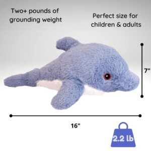 Weighted Stuffed Animal Heating Pad - Lavender Scented Plush Dolphin - Microwavable Stuffed Animal - Dolphin Gifts for Kids Adults - Large Stuffed Dolphin Toy