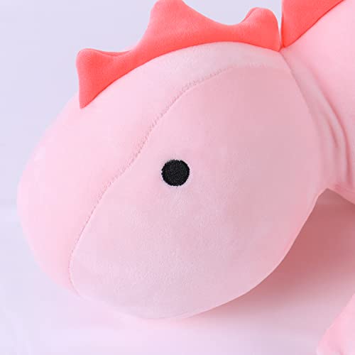 Dinosaur Weighted Plush, 24" 3.5 lbs Character Weighted Stuffed Animals Series, Cute Dino Plushie Dolls Throw Pillow Birthday Gifts for Children Kids Adults (Pink)