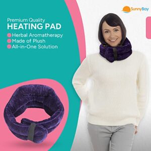 SunnyBay Microwave Heating Pad, Microwavable Heated Neck and Shoulder Wrap with Wide Neck Coverage, Hands-Free Moist Aromatherapy Hot or Cold Pack with Lavender, FSA HSA Approved, 26x5 Inches, Purple