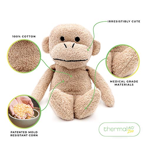 Thermal-Aid Zoo — Jo Jo The Monkey — Microwavable Stuffed Animal — Kids Hot and Cold Pain Relief