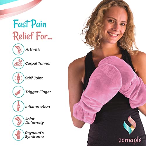 Zomaple Microwavable Mittens and Heated Gloves for Arthritis Hands – Hand Warmers for Arthritis Using Moist Heat Therapy – Pain Relief for Raynaud's, Stiff Fingers & Carpal Tunnel (Lavender)