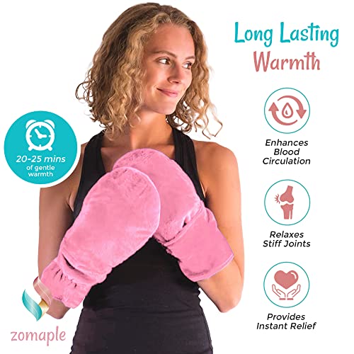 Zomaple Microwavable Mittens and Heated Gloves for Arthritis Hands – Hand Warmers for Arthritis Using Moist Heat Therapy – Pain Relief for Raynaud's, Stiff Fingers & Carpal Tunnel (Lavender)