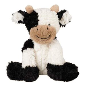 hopearl adorable plush cow toy floppy dairy cattle soft stuffed animal cute birthday for boys girls kids toddlers, 9”