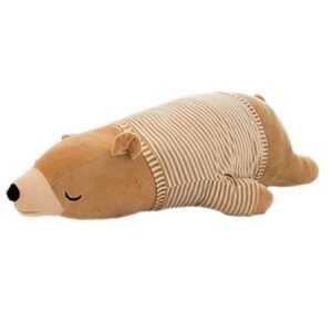 mmttao stuffed polar bear animal plush toy 20 inch large brown sleeping bear animal stuff soft plushies cute dolls collection huggable throw pillow cushion gifts for kids children boys girls, 20inches