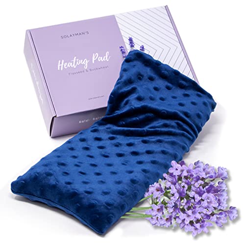 Lavender Scented Microwave Heating Pad for Neck and Shoulders- Weighted Cordless Heating Pad Great Relaxation Gift for Mom, Dad, Women, Men- Aromatherapy Lavender Heating Pad For Hot And Cold Compress