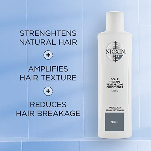 Nioxin System 2 Scalp Therapy Conditioner, Natural Hair with Progressed Thinning, 33.8 oz