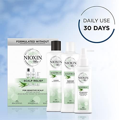 Nioxin Scalp Relief System Kit for Sensitive, Dry & Itchy Scalp, Paraben & Sulfate Free