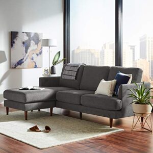 Amazon Brand – Rivet Goodwin Modern Reversible Sectional Sofa Couch, 88.6"W, Charcoal Grey