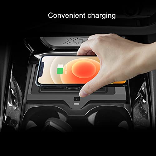 Wireless Charger Pad for BMW X3 G01 2023 2018 2019 2020 2021 2022,Fit for BMW X4 2019 2020 2021 2022 2023 Accessories,Wireless Charging Center Console Mat Organizer