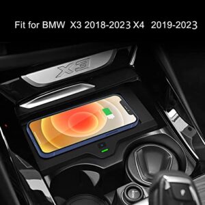 Wireless Charger Pad for BMW X3 G01 2023 2018 2019 2020 2021 2022,Fit for BMW X4 2019 2020 2021 2022 2023 Accessories,Wireless Charging Center Console Mat Organizer