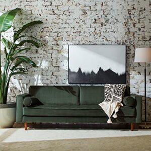 Amazon Brand – Rivet Aiden Mid-Century Modern Tufted Velvet Sofa Couch (86.6"W) - Hunter Green