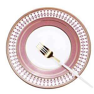 KOWMcp Dinner Plates Model Room Table Decoration Bone Porcelain Plate Knife Fork Restaurant Steak Dish Coffee Cup Dishes