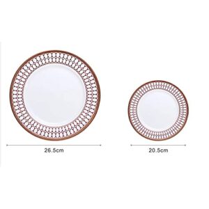 KOWMcp Dinner Plates Model Room Table Decoration Bone Porcelain Plate Knife Fork Restaurant Steak Dish Coffee Cup Dishes