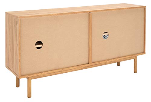 Safavieh Home Collection Piran Oak and Gold 4-Door 2-Shelf Media (65-inch Flat Screen) TV Stand