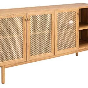 Safavieh Home Collection Piran Oak and Gold 4-Door 2-Shelf Media (65-inch Flat Screen) TV Stand