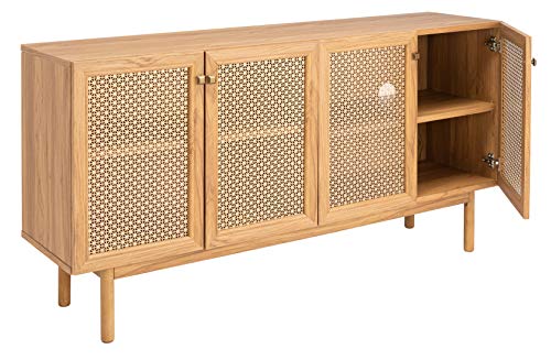 Safavieh Home Collection Piran Oak and Gold 4-Door 2-Shelf Media (65-inch Flat Screen) TV Stand