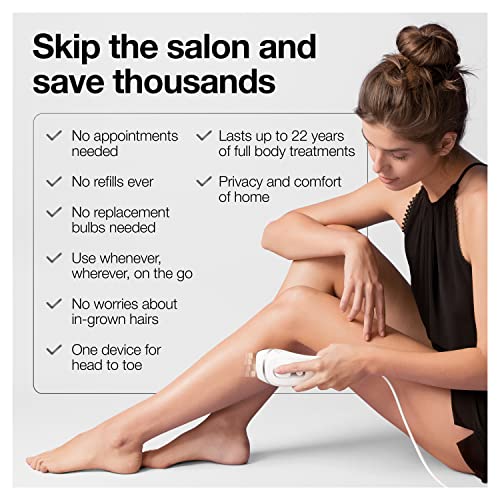 Braun IPL Long-lasting Hair Removal System for Women and Men, NEW Silk Expert Pro 3 PL3221, Head-to-toe Usage, for Body & Face, Alternative to Salon Laser Hair Removal, With 3 Extra Caps