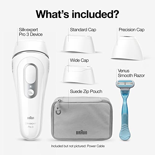 Braun IPL Long-lasting Hair Removal System for Women and Men, NEW Silk Expert Pro 3 PL3221, Head-to-toe Usage, for Body & Face, Alternative to Salon Laser Hair Removal, With 3 Extra Caps