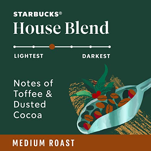 Starbucks Ground Coffee—Medium Roast Coffee—House Blend—100% Arabica—1 bag (18 oz)