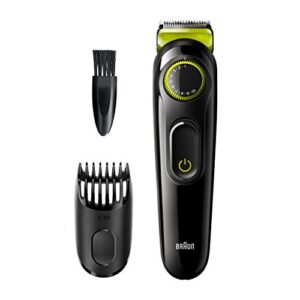 braun beard trimmer bt3221, hair clippers for men, cordless & rechargeable