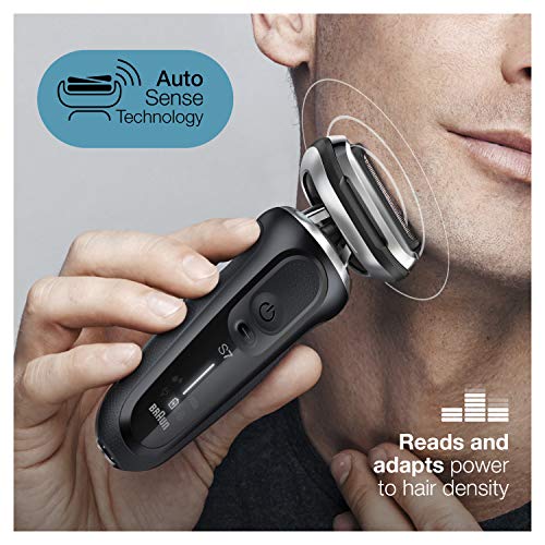 Braun Electric Razor for Men, Waterproof Foil Shaver, Series 7 7075cc, Wet & Dry Shave, With Beard Trimmer, Rechargeable, Clean & Charge SmartCare Center and Leather Travel Case Included, Black