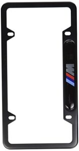 bmw black stainless steel license frame with m logo