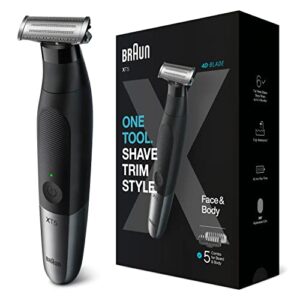 braun series xt5 – beard trimmer, shaver and electric razor for men, body grooming kit for manscaping, durable one blade, one tool for stubble, hair, groin, underarms, xt5100