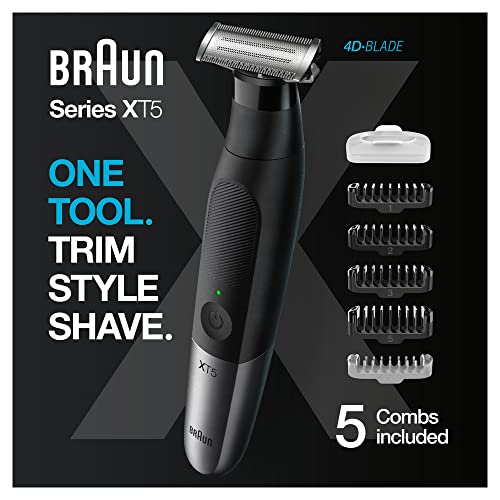 Braun Series XT5 – Beard Trimmer, Shaver and Electric Razor for Men, Body Grooming Kit for Manscaping, Durable One Blade, One Tool for Stubble, Hair, Groin, Underarms, XT5100