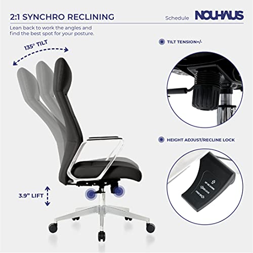 Nouhaus Schedule. The Simple Modern Office Chair. Work, Home Office Chair and Study Chair. Cute Desk Chair, Teen Executive Chair (Black)