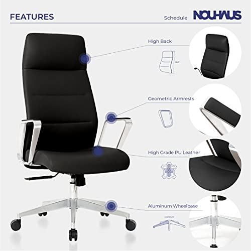 Nouhaus Schedule. The Simple Modern Office Chair. Work, Home Office Chair and Study Chair. Cute Desk Chair, Teen Executive Chair (Black)