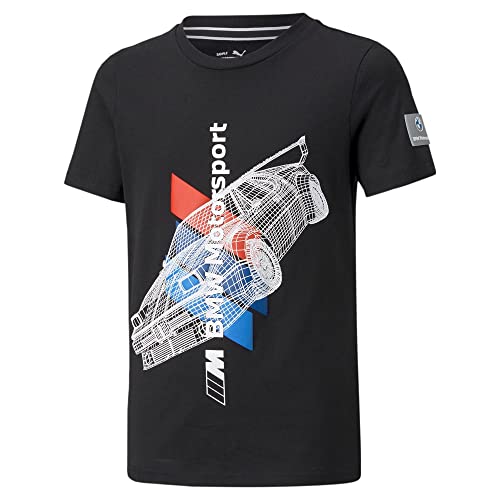 PUMA Kids Boys BMW MMS Street Crew Neck Short Sleeve Graphic Casual - Black - Size S