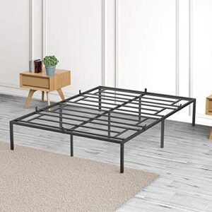 alkmaar full size bed frame,14 inch black metal full bed frame,no box spring needed full size platform bed frame