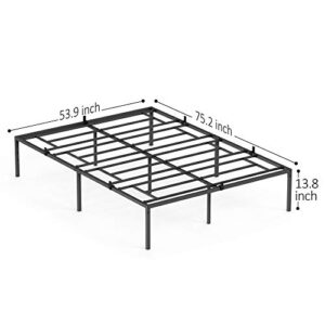 Alkmaar Full Size Bed Frame,14 Inch Black Metal Full Bed Frame,No Box Spring Needed Full Size Platform Bed Frame