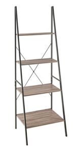 closetmaid 1316 4-tier wood ladder shelf bookcase, gray