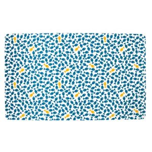 petmate fish blue and orange plastic food mat