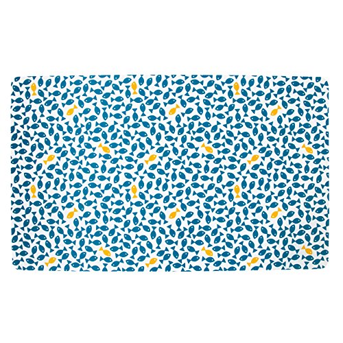 Petmate Fish Blue and Orange Plastic Food Mat